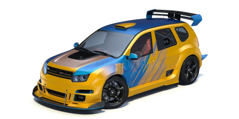 3D Rendering - Generic Concept Car Stock Illustration - Illustration of ...