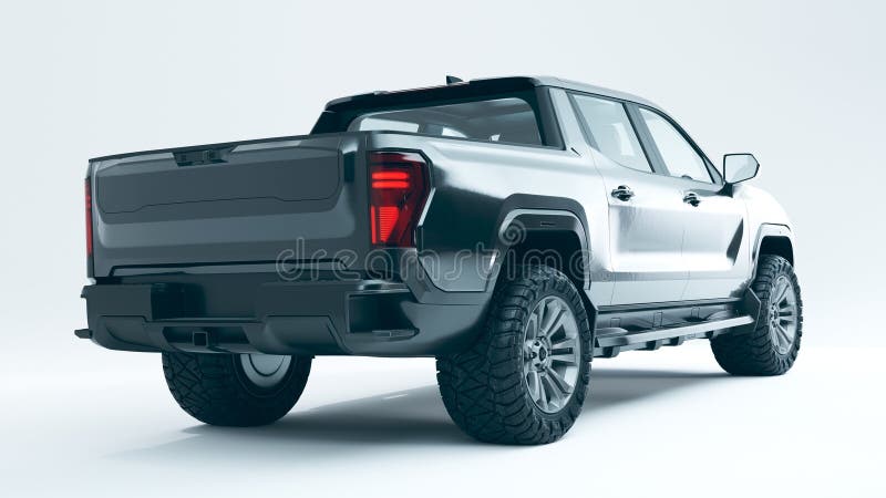 3D Rendering - Generic Pickup Truck Stock Illustration - Illustration ...