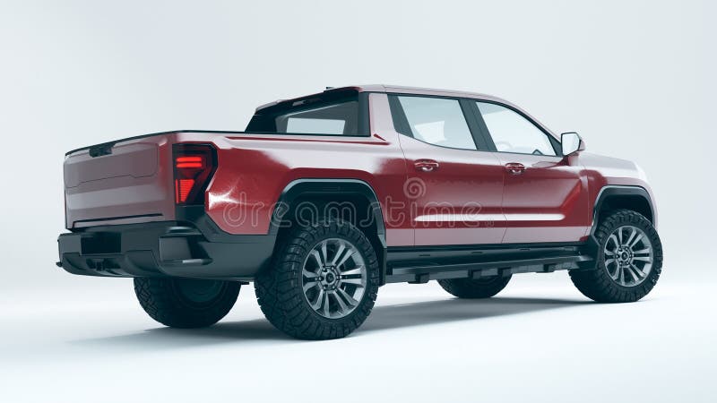 3D Rendering - Generic Pickup Truck Stock Illustration - Illustration ...
