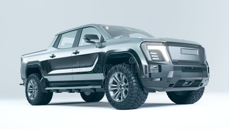 3D Rendering - Generic Pickup Truck Stock Illustration - Illustration ...