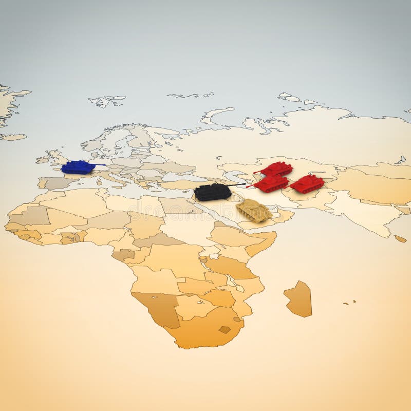 3D Rendering of Geography of War Stock Illustration - Illustration of ...