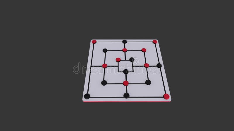3D Rendering of a Geometric Board Game Setup on a Sleek Surface Stock ...