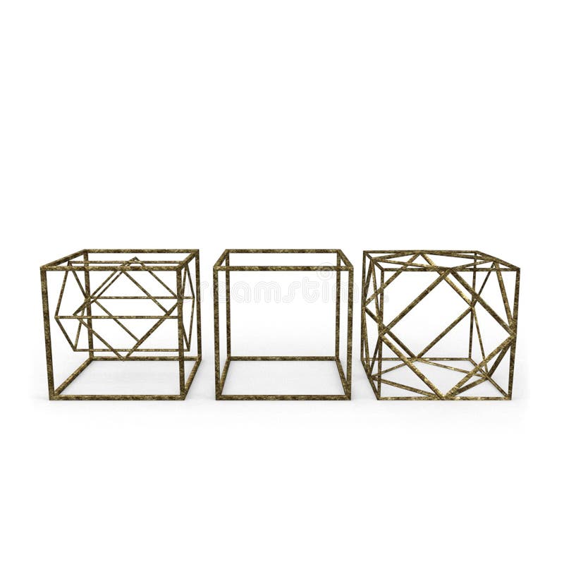 Geometric Decor Objects - Cube Frames Stock Illustration - Illustration ...