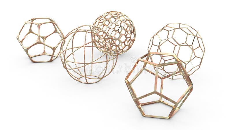 Geometric Decor Objects - Sphere Frames Stock Illustration ...