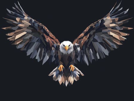 Geometric Polygon Eagle Stock Illustrations – 365 Geometric Polygon ...