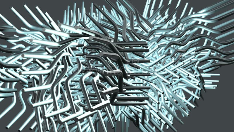 Rendering of Geometric Silver Curved Rods -animation Stock Video ...