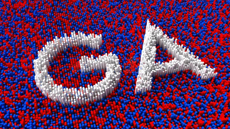 3d Rendering of Georgia State Abbreviation on Red and Blue Background ...