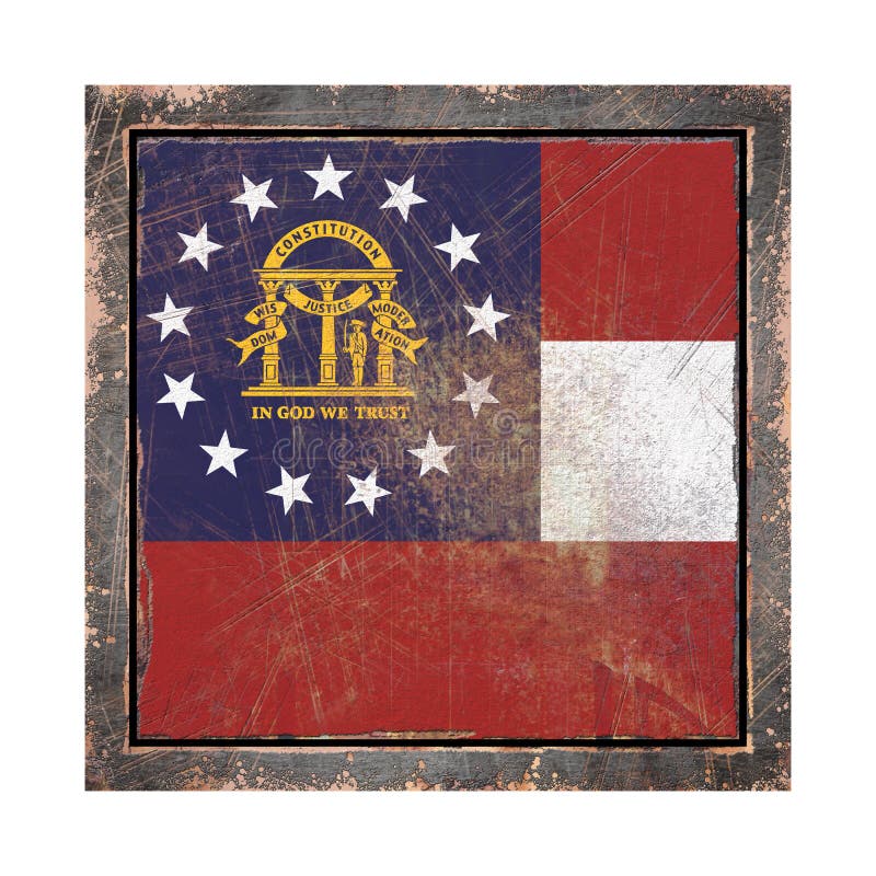 Old Georgia flag stock illustration. Illustration of american - 110051444