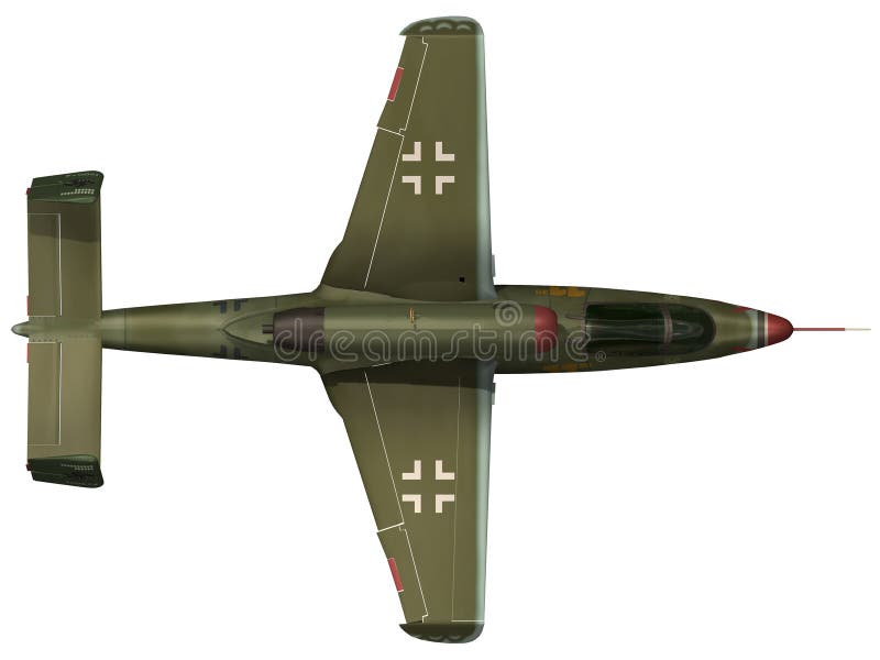 3d Rendering of a German HE162 TOP View Stock Illustration ...