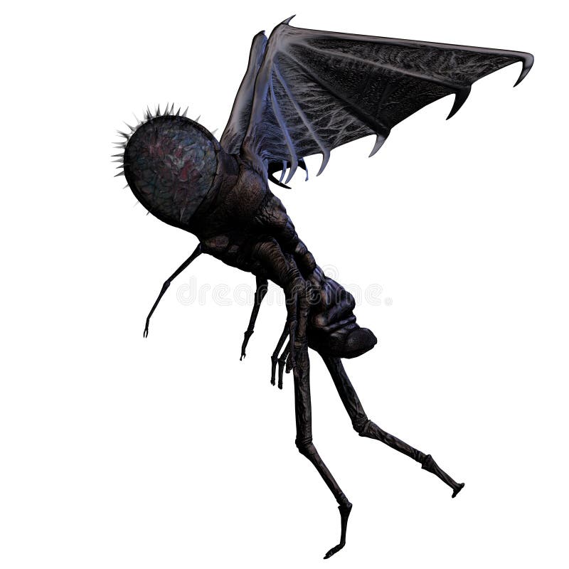 3d-illustration of a Black Isolated Horror Fantasy Alien Insect Stock ...