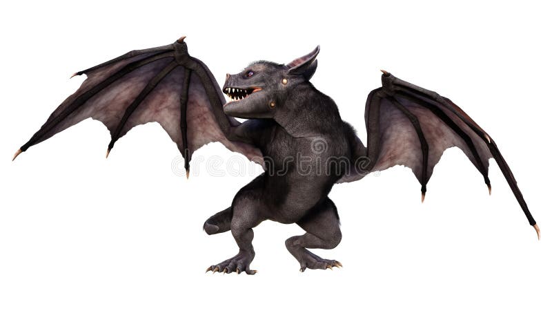 3D Rendering Giant Bat on White Stock Illustration - Illustration of ...