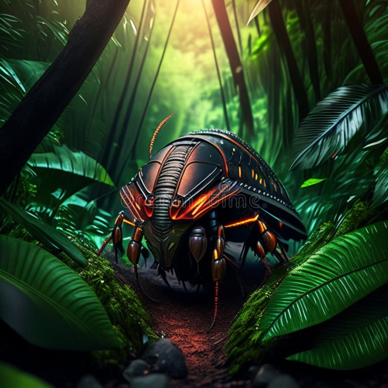 3D Rendering of a Giant Centipede in the Rainforest AI Generated Stock ...