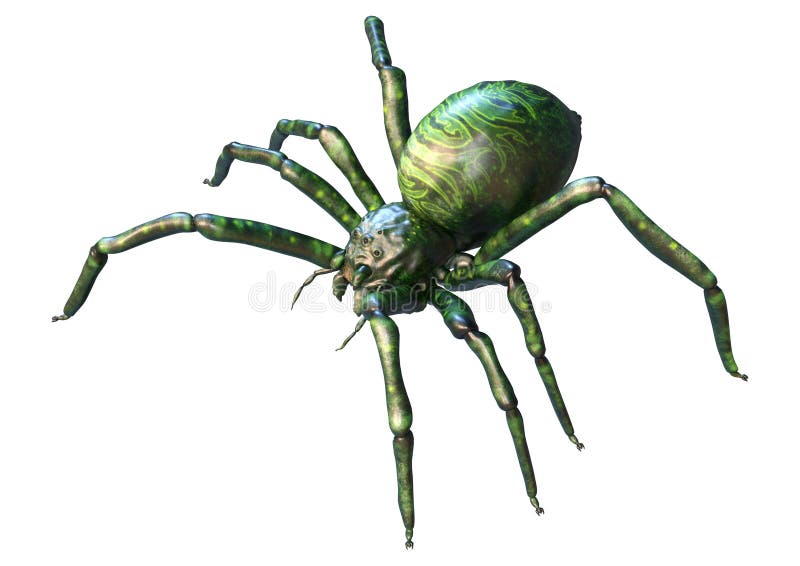 3D Rendering Giant Fantasy Spider on White Stock Illustration ...