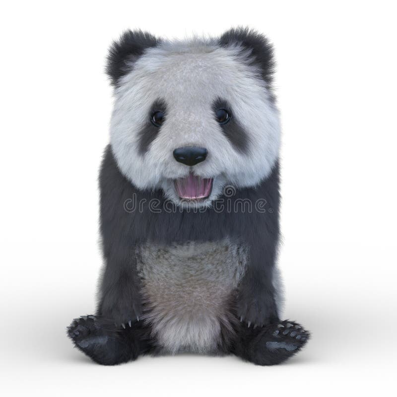 3D Rendering of a Giant Panda Stock Illustration - Illustration of body ...