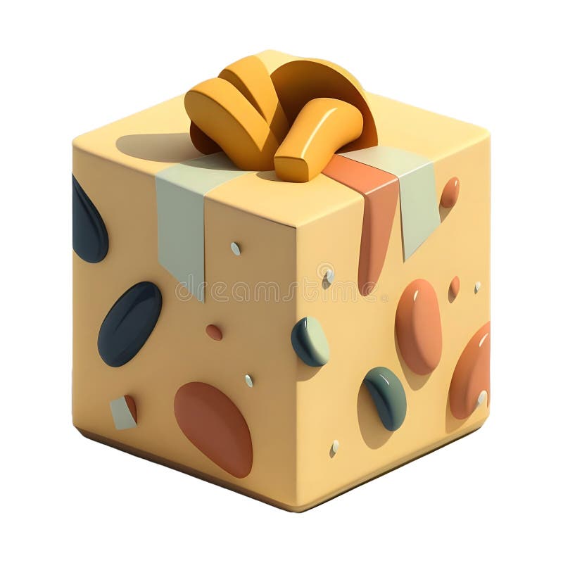 3D Rendering of a Gift Box for Thanks Giving on Transparent Background ...