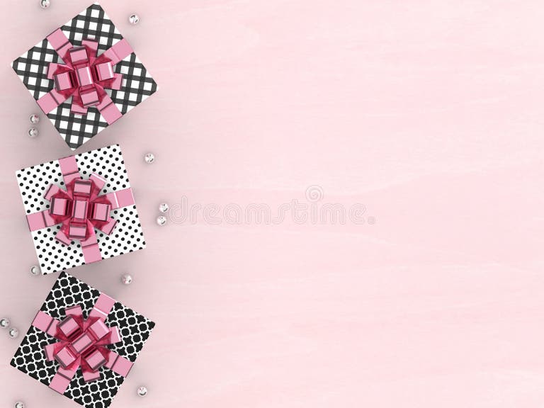 3d Rendering of Gift Boxes in Row Stock Illustration - Illustration of ...