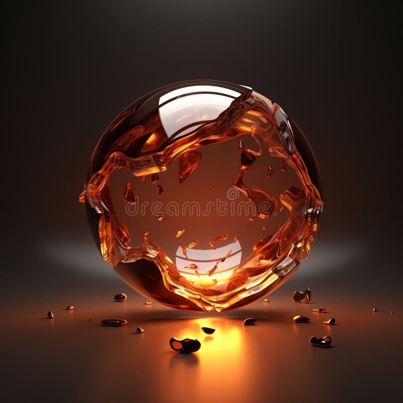 3d Rendering of a Glass Ball with Fire and Smoke Coming Out of it Stock ...