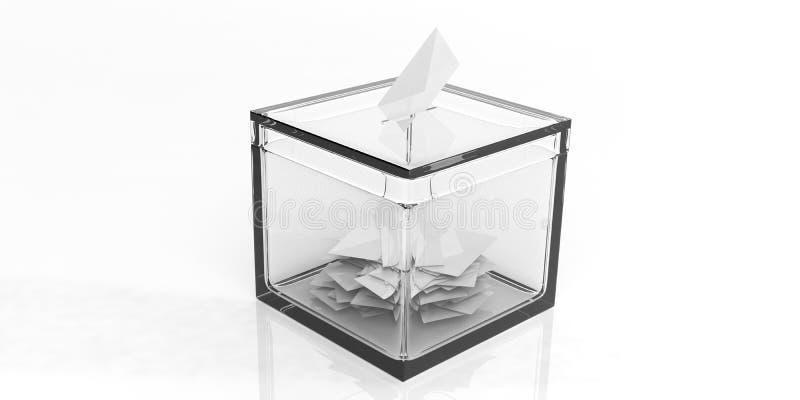 3d Rendering Glass Ballot Box Stock Illustration - Illustration of ...