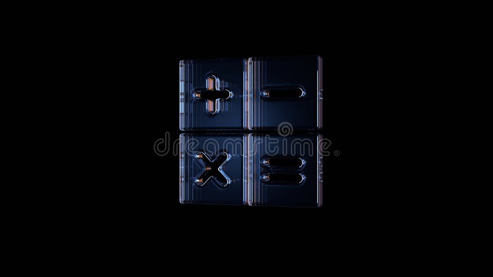 3d Rendering Glass Symbol of Count Operations Calculator Isolated on ...