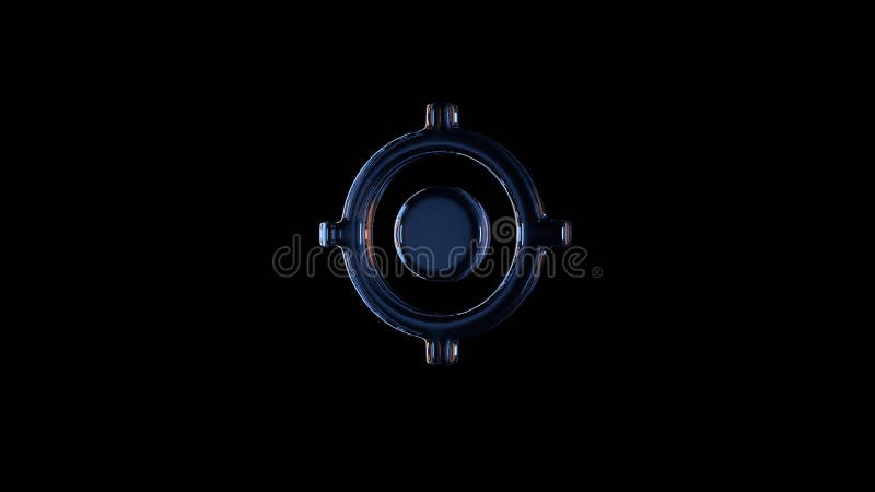 3d Rendering Glass Symbol of Gps Fixed Indicator Isolated on Black with ...