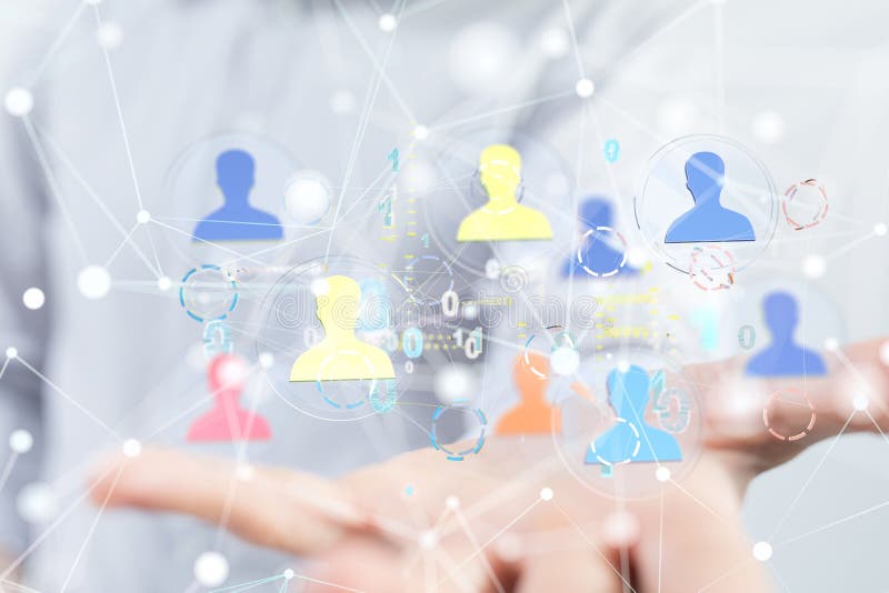 3D Rendering of Global Networking in a Hand Stock Photo - Image of ...