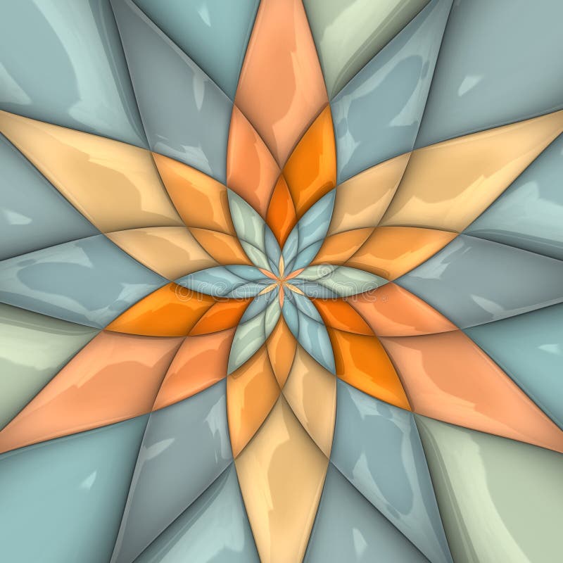 3D Rendering Glossy Flower Artwork Stock Illustration - Illustration of ...