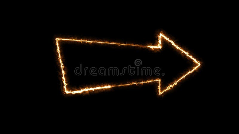 3D Rendering Glow Effects of an Arrow Outline on a Black Background ...