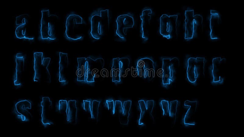 3D Rendering Glow Effects of the Contours of the Lowercase Letters of ...