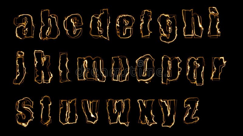 3D Rendering Glow Effects of the Contours of the Lowercase Letters of ...