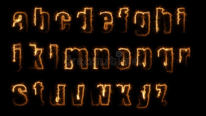 3D Rendering Glow Effects of the Contours of the Lowercase Letters of ...