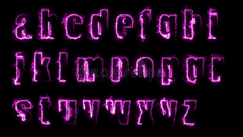 3D Rendering Glow Effects of the Contours of the Lowercase Letters of ...