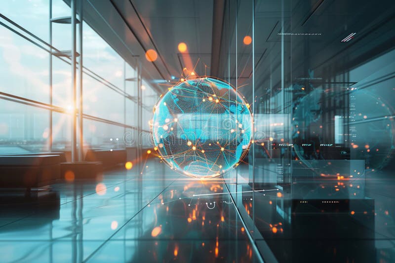 Global Connectivity in Modern Architecture Stock Illustration ...