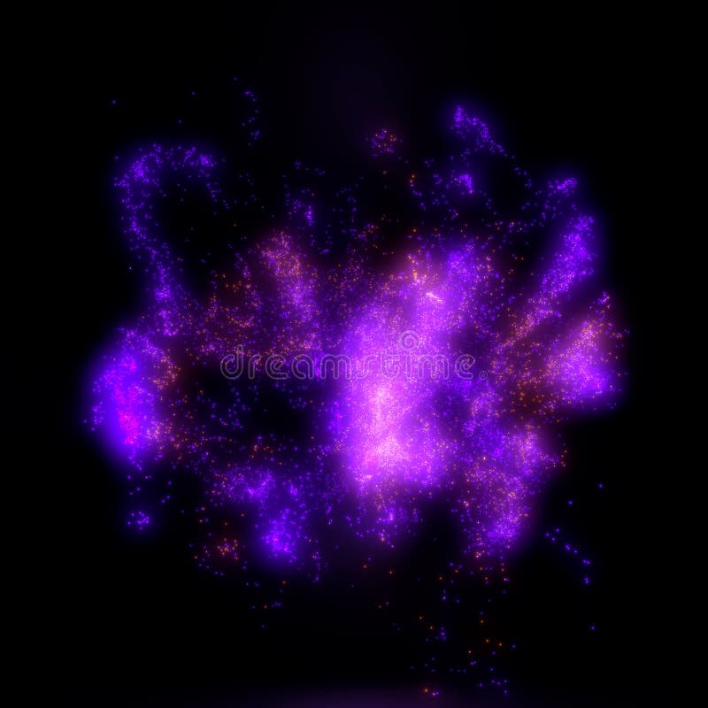 3d Rendering. Glowing Fluid Particles Dynamic Flow. Futuristic Fluid ...