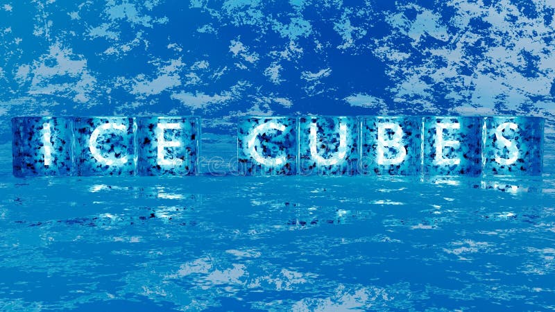 Glowing Ice Cube Texts Inside of Ice Cubes Stock Illustration ...