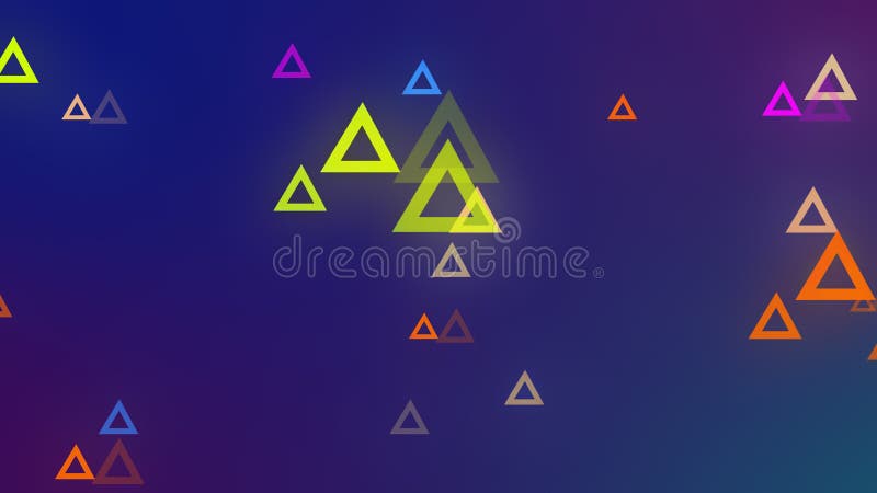 3D Rendering of Glowing Multi-colored Triangles in Space Located at ...