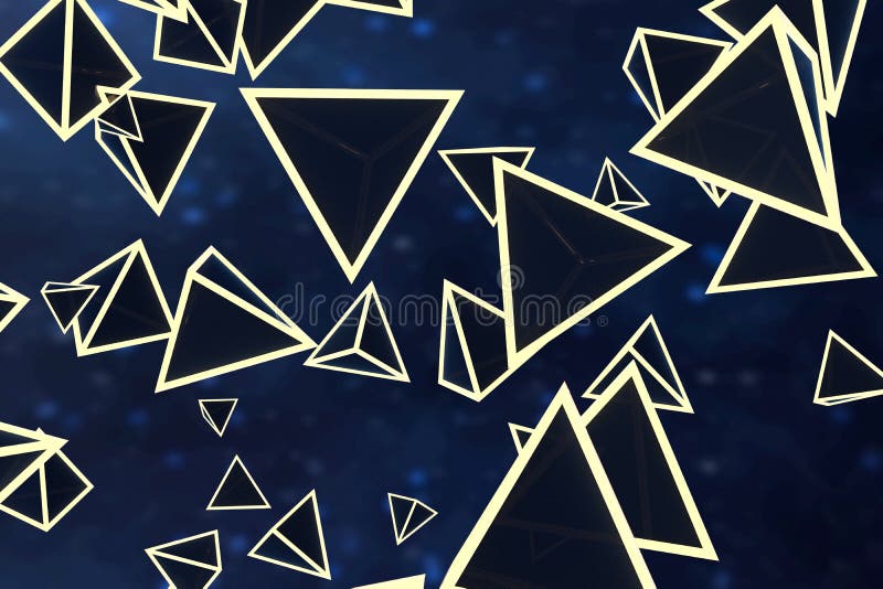 3d Rendering, Glowing Triangle Cube with Dark Background Stock ... 3d Rendering, Glowing Triangle Cube with Dark Background Stock ...