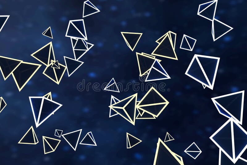 3d Rendering, Glowing Triangle Cube with Dark Background Stock ... 3d Rendering, Glowing Triangle Cube with Dark Background Stock ...