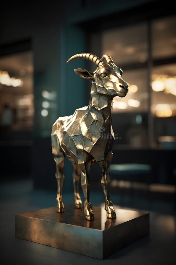 3d Rendering of a Goat Statue in a Modern Office Interior. Stock ...