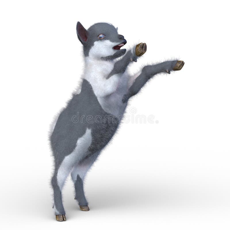 3D rendering of a goatling stock illustration. Illustration of goat ...