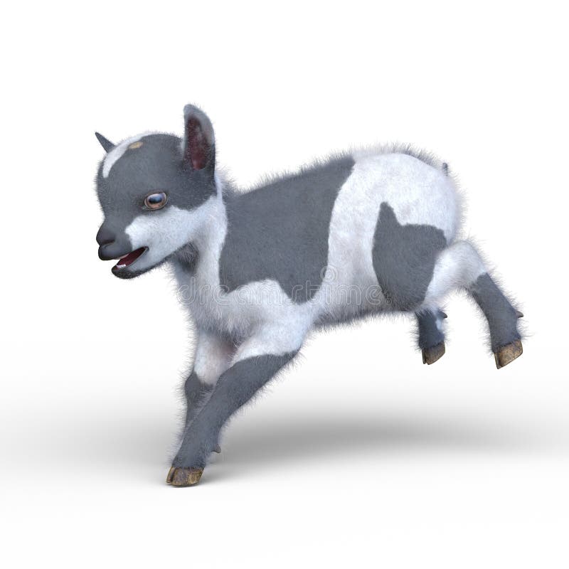 3D rendering of a goatling stock illustration. Illustration of small ...