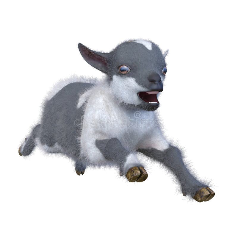 3D rendering of a goatling stock illustration. Illustration of animal ...