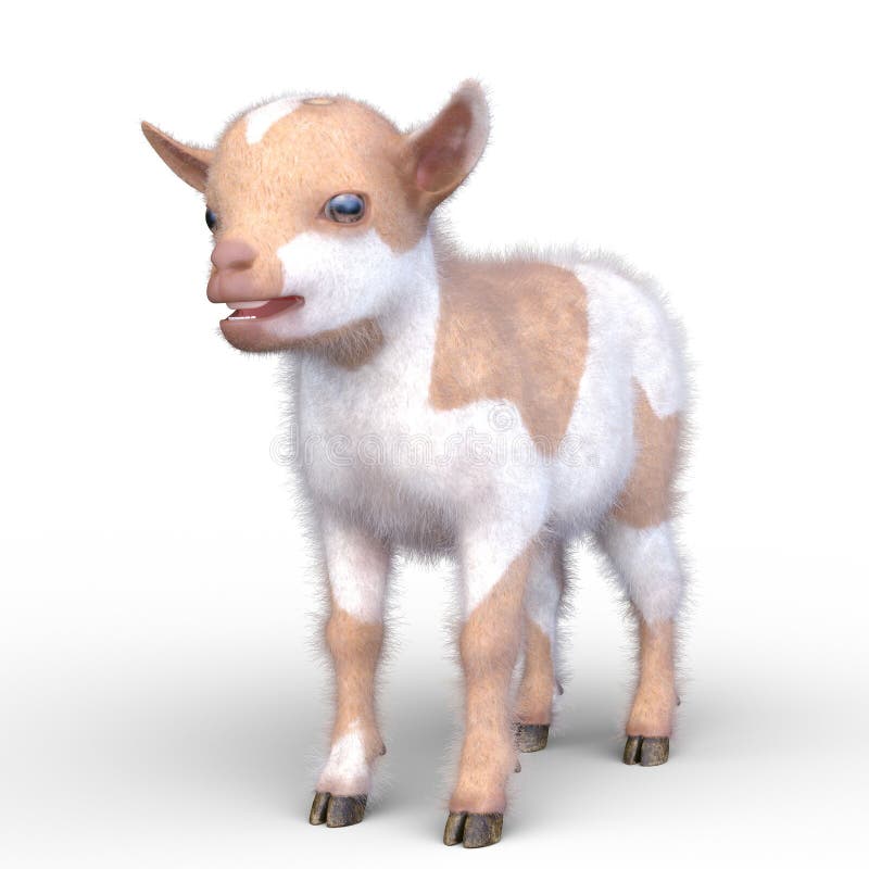 3D rendering of a goatling stock illustration. Illustration of goat ...