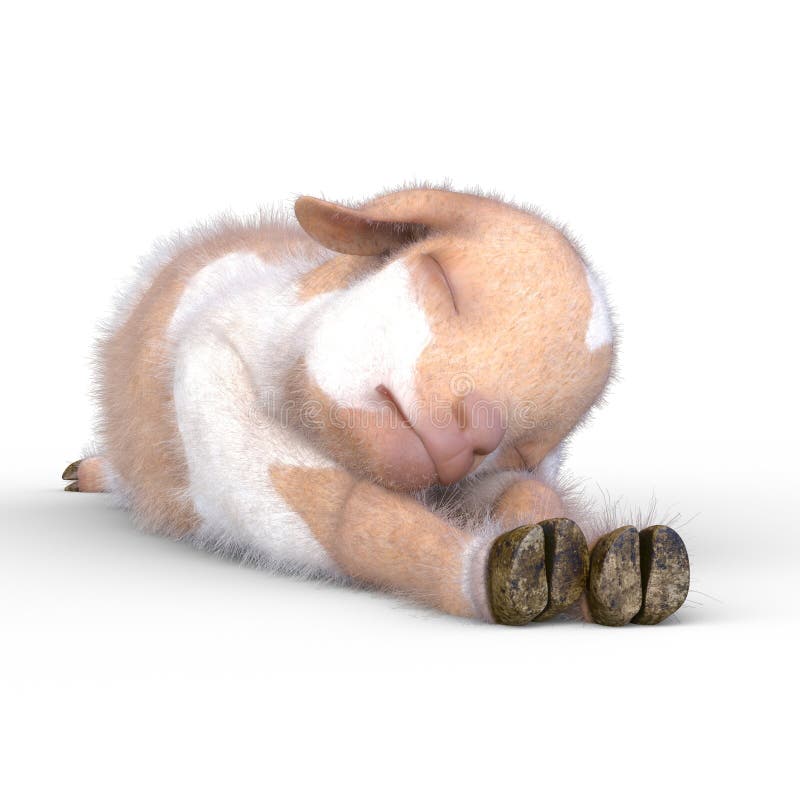 3D rendering of a goatling stock illustration. Illustration of child ...