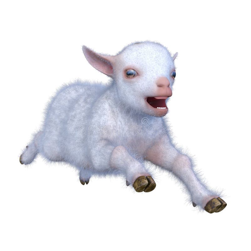 3D rendering of a goatling stock illustration. Illustration of breeding ...