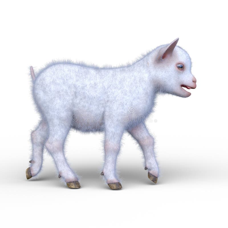 3D rendering of a goatling stock illustration. Illustration of child ...