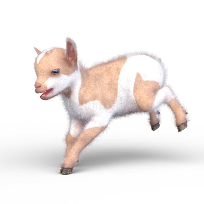 3D rendering of a goatling stock illustration. Illustration of baby ...
