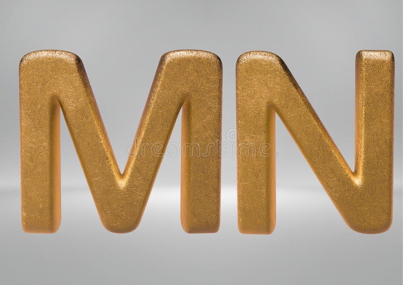 3D Rendering of Gold Alphabet Letters and Numbers Stock Illustration ...