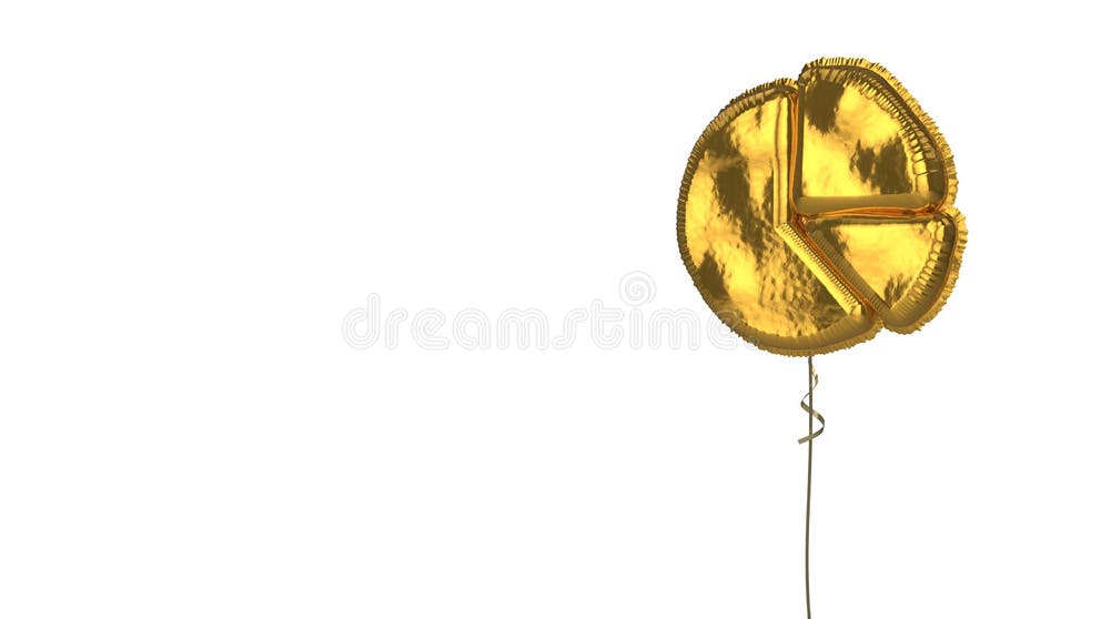 Gold Balloon Symbol of Chart Pie on White Background Stock Illustration ...