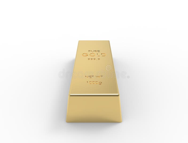 3D Rendering Of Gold Bars Isolated On White Studio Background Stock ...