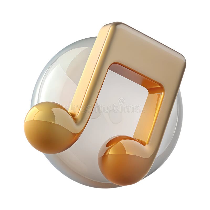 3d Rendering Gold Music Note Isolated on White Background Stock Image ...